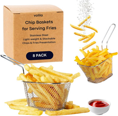 Mini Chip Baskets for Serving Fries 8 Pack for Onion Rings, and ...