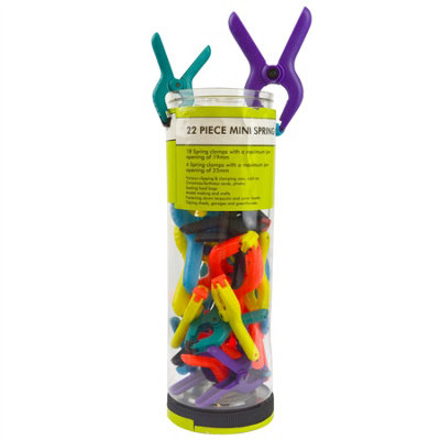 Mini Clamp Set / Mini Market Stall Clip Plastic Grips 22pc 19mm & 25mm ...