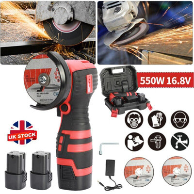 Mini Cordless Angle Grinder Polishing with Brush Cutter+2 Battery and ...