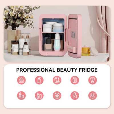 Mini Fridge 8l with LED Mirror Portable Cooler Warmer Bedroom Car ...