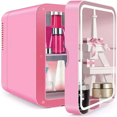 Mini Fridge 8l with LED Mirror Portable Cooler Warmer Bedroom Car ...