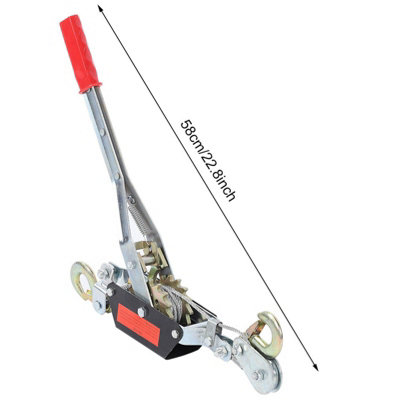 Mini Hand Power Puller with Double Hooks-2 Ton Wire Rope Tightening and ...