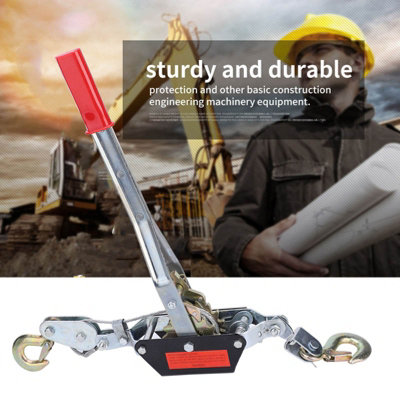 Mini Hand Power Puller with Double Hooks-2 Ton Wire Rope Tightening and ...