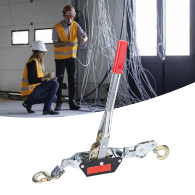 Mini Hand Power Puller with Double Hooks-2 Ton Wire Rope Tightening and ...