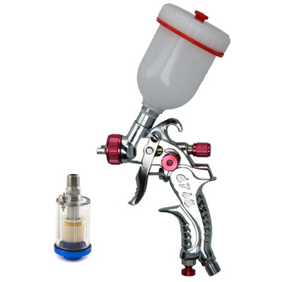 Mini HVLP Gravity Feed Spray Gun 0.8mm Nozzle 1/4