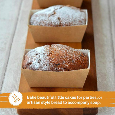 Mini Loaf Cake Cases 50 Pack Disposable Brown Loaf Tin Liners 8x4x4cm ...
