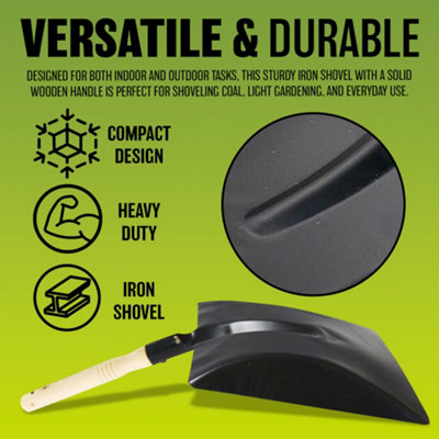Mini Metal Coal Shovel Wooden Handle Tool Pan Spade Sweeping Indoor ...