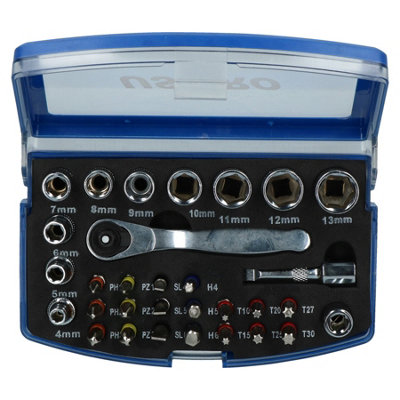 Mini Motorcycle Metric Socket Set Kit Screwdriver Hex Torx Bits Pocket ...