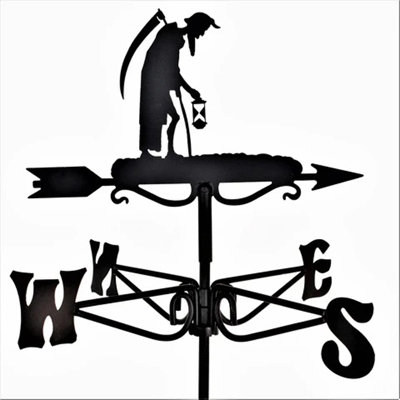 Mini Old Father Time Weathervane - Steel - L38 x W38 x H54 cm - Black ...