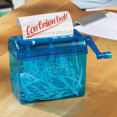 Mini Paper Home Shredder - Manual Crank Action, Portable, Battery and ...