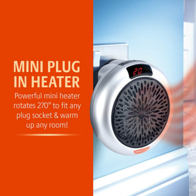 Mini Plug-In Heater - Rotates 360 Degrees to Fit Any Socket, Easy to ...