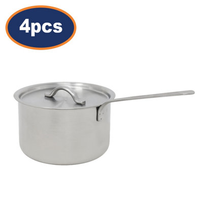 Mini Sauce Pan with Lid 18/10 Stainless Steel Satin Finish 10.7cm ...