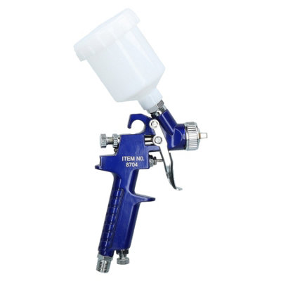 Mini Spray Gun / Gravity Feed HVLP Touch Up Gun 0.8mm Nozzle 100ml Pot