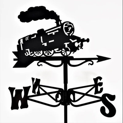 Mini Steam Train Weathervane - Blackwind vane - Steel - L38 x W38 x H56 ...