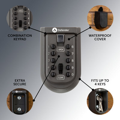Mini Wall Mounted Key Safe Outdoor Push Button Key Lock Box