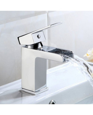 Mini Waterfall Cloakroom Basin Mixer Tap Chrome Sink Mono Bathroom ...