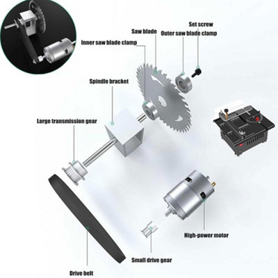 Mini Woodworking Table Saw 6000rpm/min Electric Precision Cutting ...