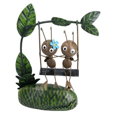 Miniature Life Metal Ant Couple on Swing Garden Home Gift Ornament ...