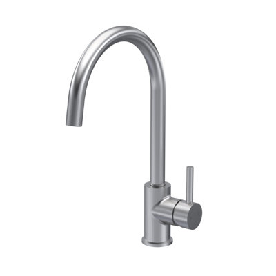 Minimalist Kitchen Mono Mixer Tap with 1 Lever Handle, 436mm - Brushed ...