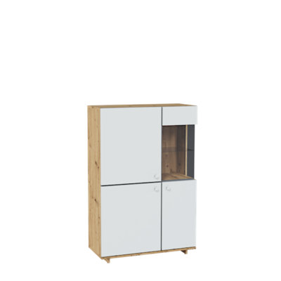 Minimalist Modico Display Cabinet with Shelves - Oak Artisan & Alpine ...