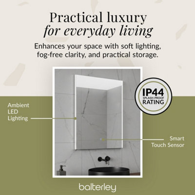 Minimalist Rectangular LED Illuminated Touch Sensor Mirror with ...