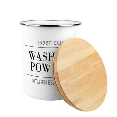 Minimalist Washing Powder Canister - Modern Black & White Home/Kitchen ...