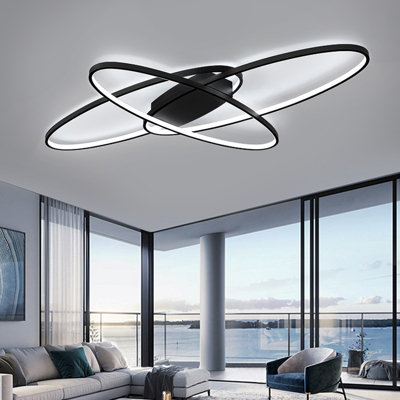 Minimalistic Unique Oval Acrylic Shade LED Semi Flush Ceiling Light ...