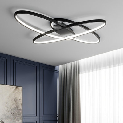 Minimalistic Unique Oval Acrylic Shade LED Semi Flush Ceiling Light ...
