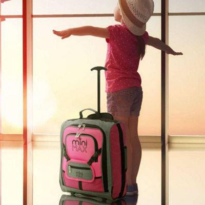 MiniMax Kids Travel Trolley Case, Lightweight 30L, 45x35x20cm, Pink ...