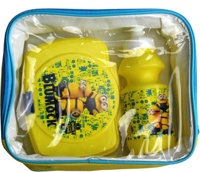 Minions 3PC Lunch Bag Set with Sandwich Box Drinks Bottle