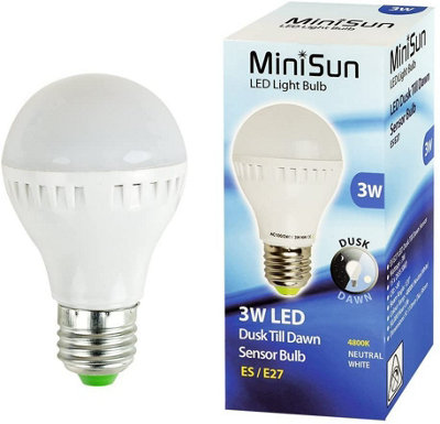 MINISUN GLS3PCES High-Quality 3W Photo Cell Led Gls ES Lamp Dusk Till ...