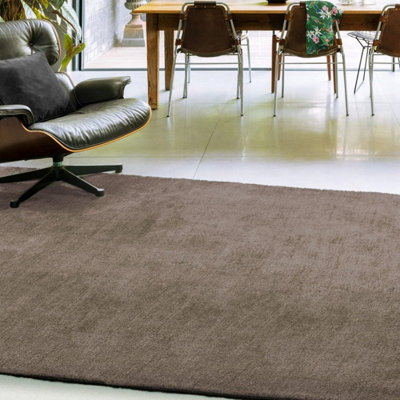 Mink Plain Modern Easy to clean Rug for Dining Room Bed Room and Living ...