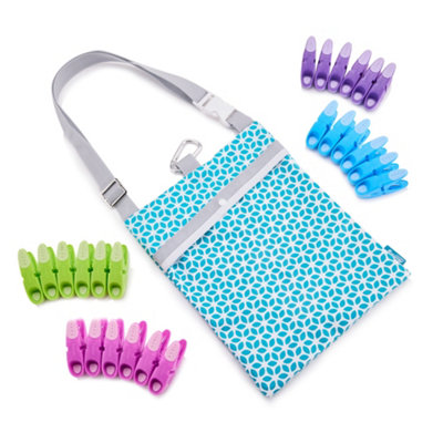 Minky Over Shoulder Peg Bag and Pegs Bundle