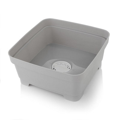 Minky Washing Up Bowl with Plug & Strainer - Grey