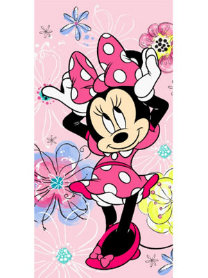 Minnie Mouse Pink Bow Cotton Beach Towel