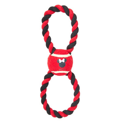 MINNIE MOUSE TENNIS BALL ROPE DOG TOY
