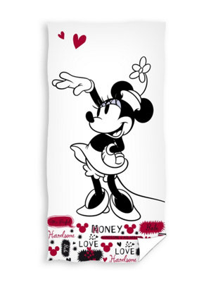 Minnie Mouse Vintage Love Cotton Beach Towel | DIY at B&Q