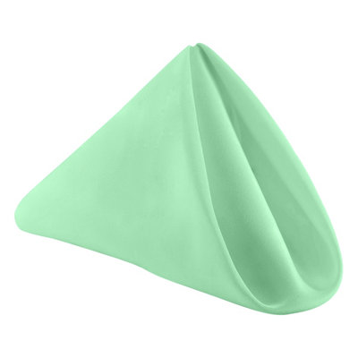 Mint Green Cotton Polyester Napkins with Hemmed Edges, 20 Inch