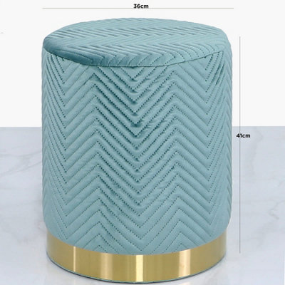 Mint Green Patterned Round Footstool: Stylish Design, Elegant Patterns ...