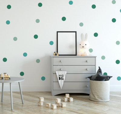 Buy Mint Green Polka Dot Wall Sticker Decals | DIY at B&Q
