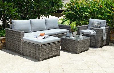 Mint Outdoor Marbella 5 Seater Corner Garden Lounge Set