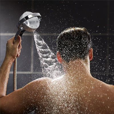 Mira 360m Shower Head handset 4 Spray Flipstream Showerhead 135mm Chrome