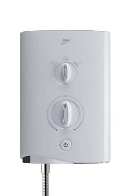 Mira 9.8kw Sport MTF MULTI-FIT Electric Shower White Chrome + Riser ...