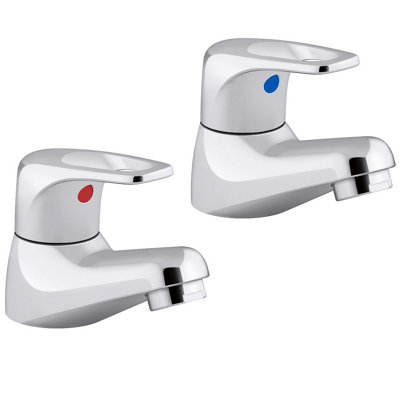 Mira Assist Lever Basin Pillar Taps Chrome Commercial Utility Taps - 1 ...