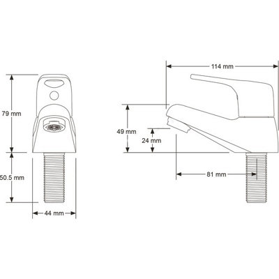 Mira Assist Lever Basin Pillar Taps Chrome Commercial Utility Taps - 1 ...