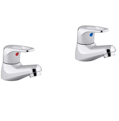 Mira Assist Lever Basin Pillar Taps Chrome Commercial Utility Taps - 1 ...