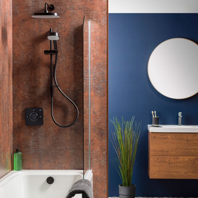 Mira Evoco Bath Filler & Dual Thermostatic Mixer Shower - Matt Black 1. ...