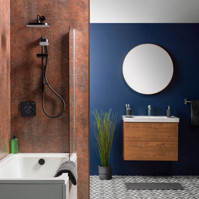 Mira Evoco Bath Filler & Dual Thermostatic Mixer Shower - Matt Black 1. ...