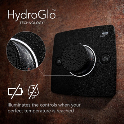 Mira Evoco Dual Thermostatic Mixer Shower Adjustable Fixed Heads Black ...