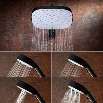 Mira Evoco Dual Thermostatic Mixer Shower Adjustable Fixed Heads Black ...